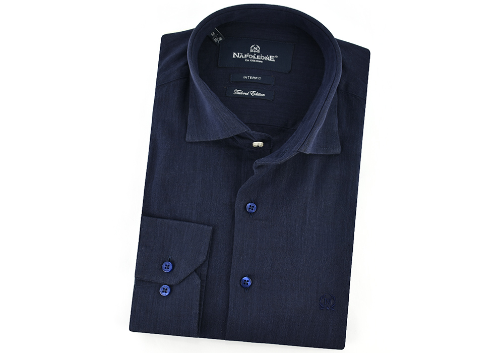 Πουκάμισο Λινό Slim Fit Monte Napoleone 31-2885-3251.10 Μπλε - Eros