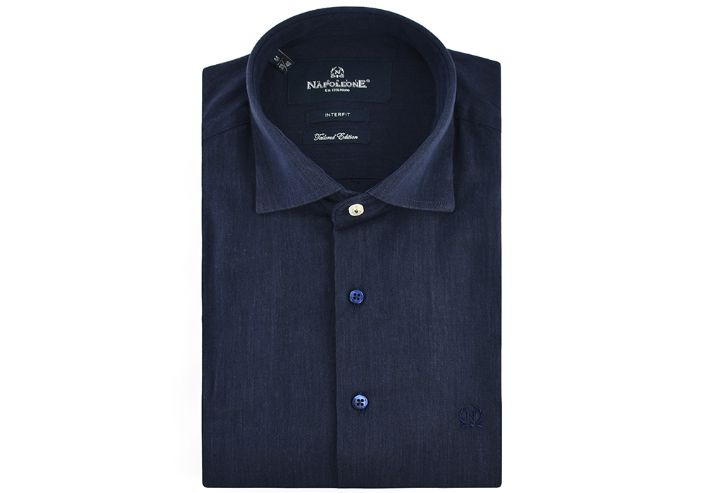 Πουκάμισο Λινό Slim Fit Monte Napoleone 31-2885-3251.10 Μπλε - Eros